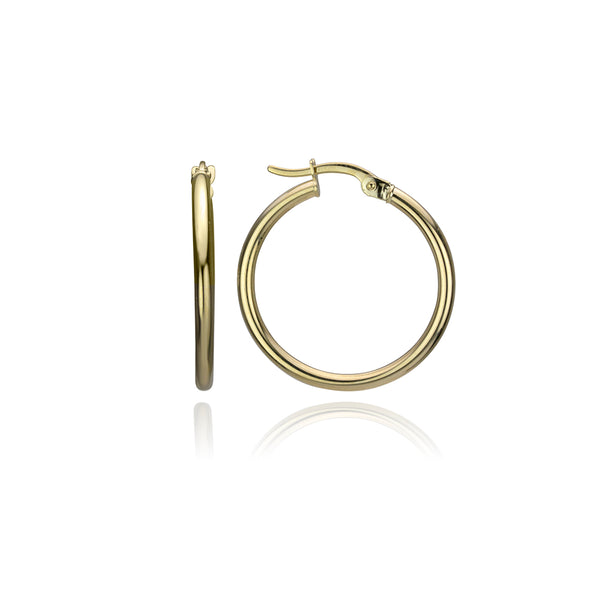 10k Yellow Gold Classic Medium Hoops – European.ca